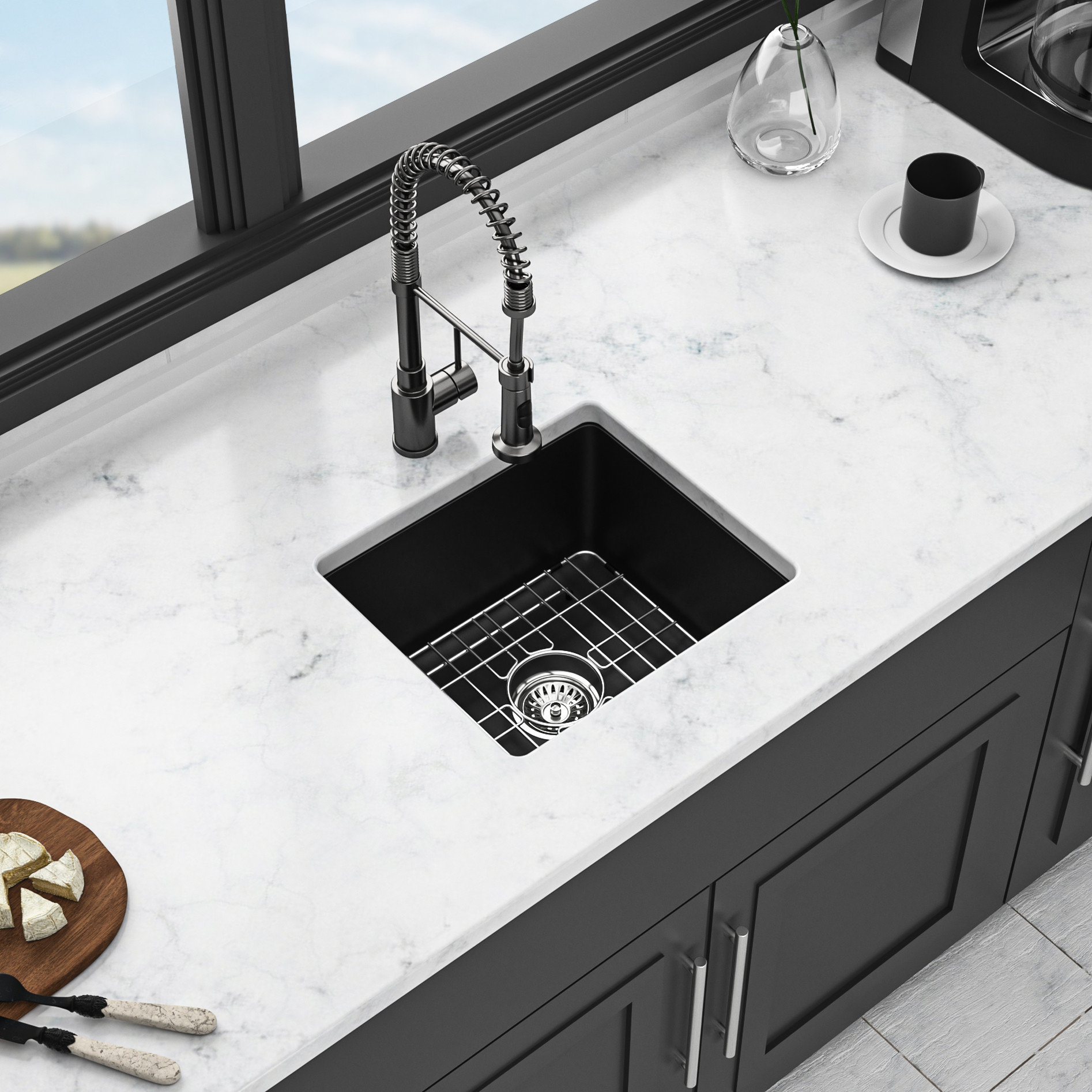 Wovilo 17.19" L x 15.71" W Kitchen Sink with Basket Strainer | Wayfair