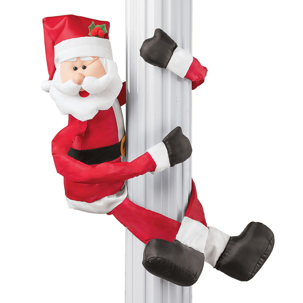 The Holiday Aisle® Mr. Claus Outdoor Plush Huggers Decor & Reviews ...
