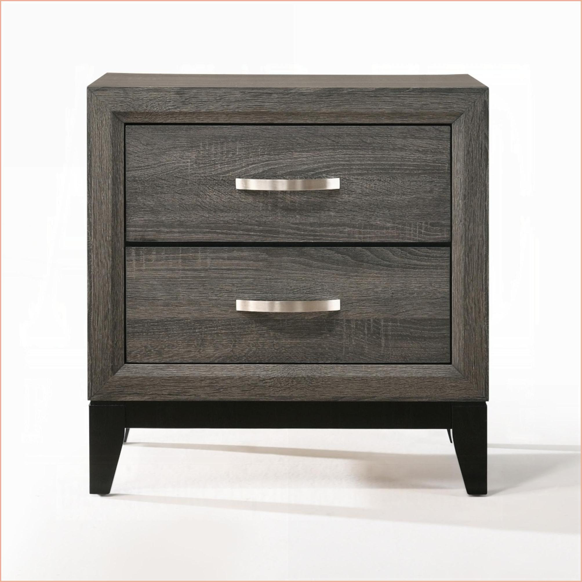 Latitude Run® Transitional Gray 2-Drawer Wood Nightstand for Bedroom ...