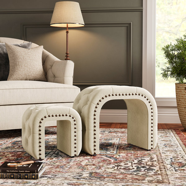 House of Hampton® Jaymen 2 - Piece Velvet Upholstered Ottoman | Wayfair