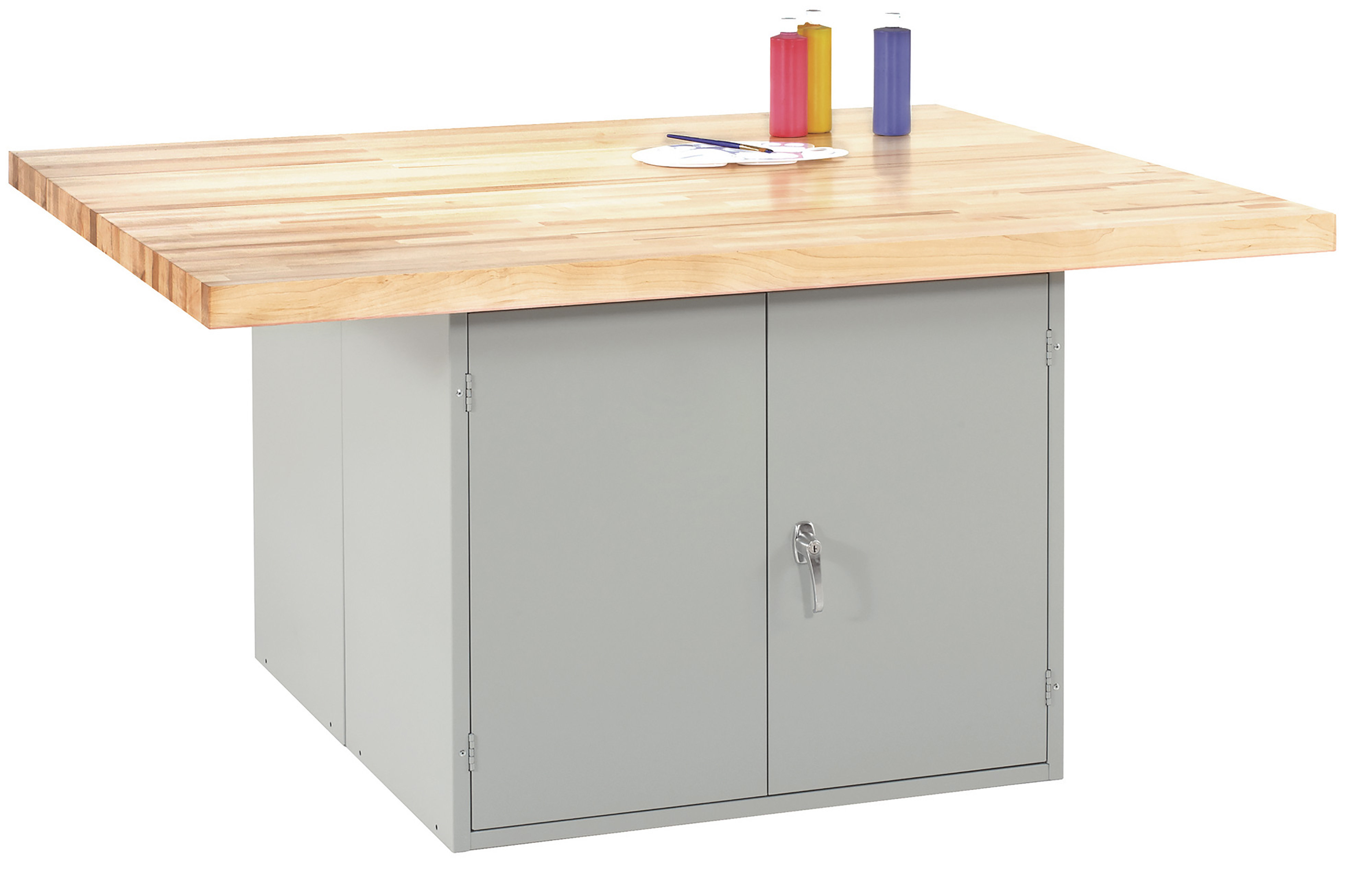 Shain Four Station 64"W Wood Top Workbench | Wayfair
