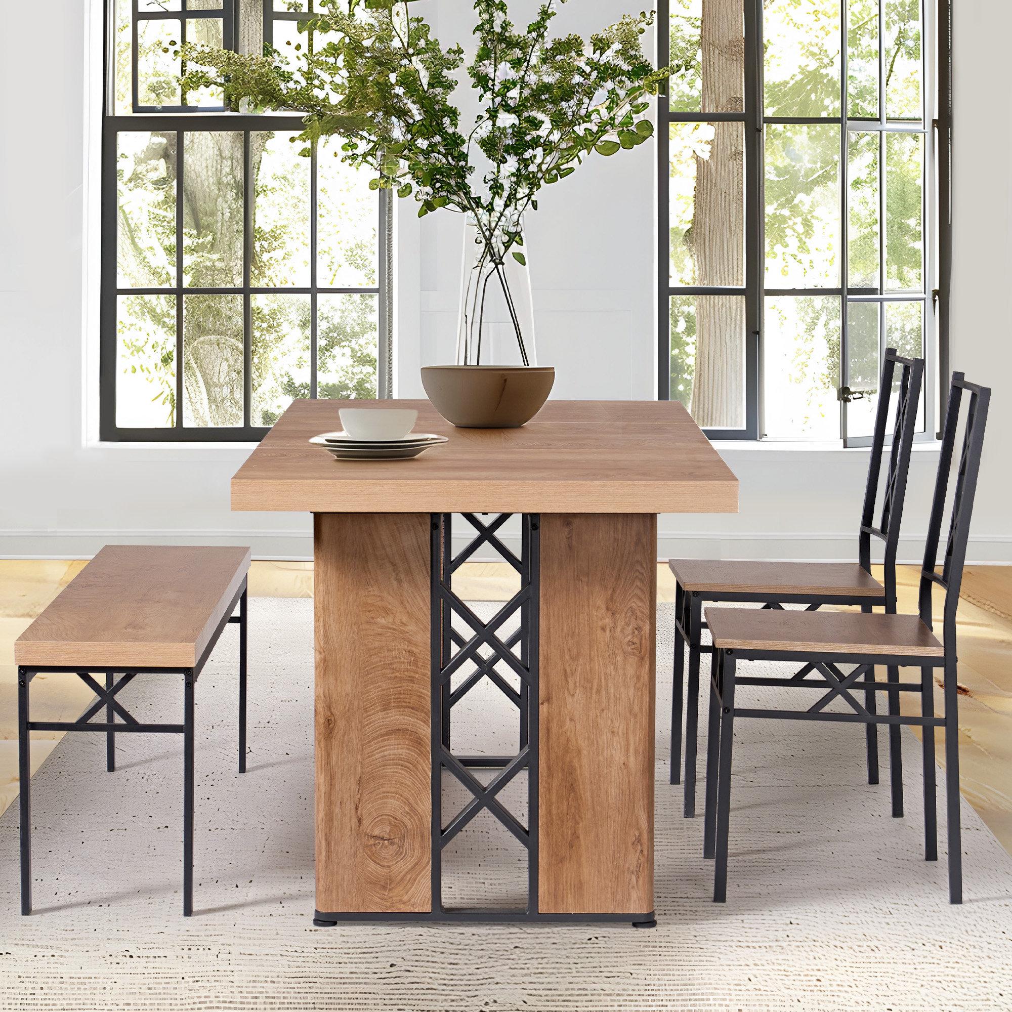 17 Stories Zoje Rectangular 31.5'' L x 70.9'' W Dining Tables | Wayfair