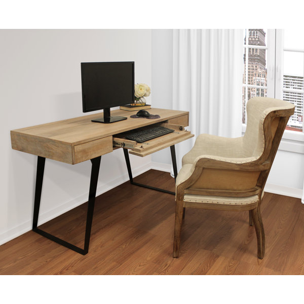 Wade Logan® Aryhanna Solid Wood Top Metal Base Computer Desk & Reviews ...