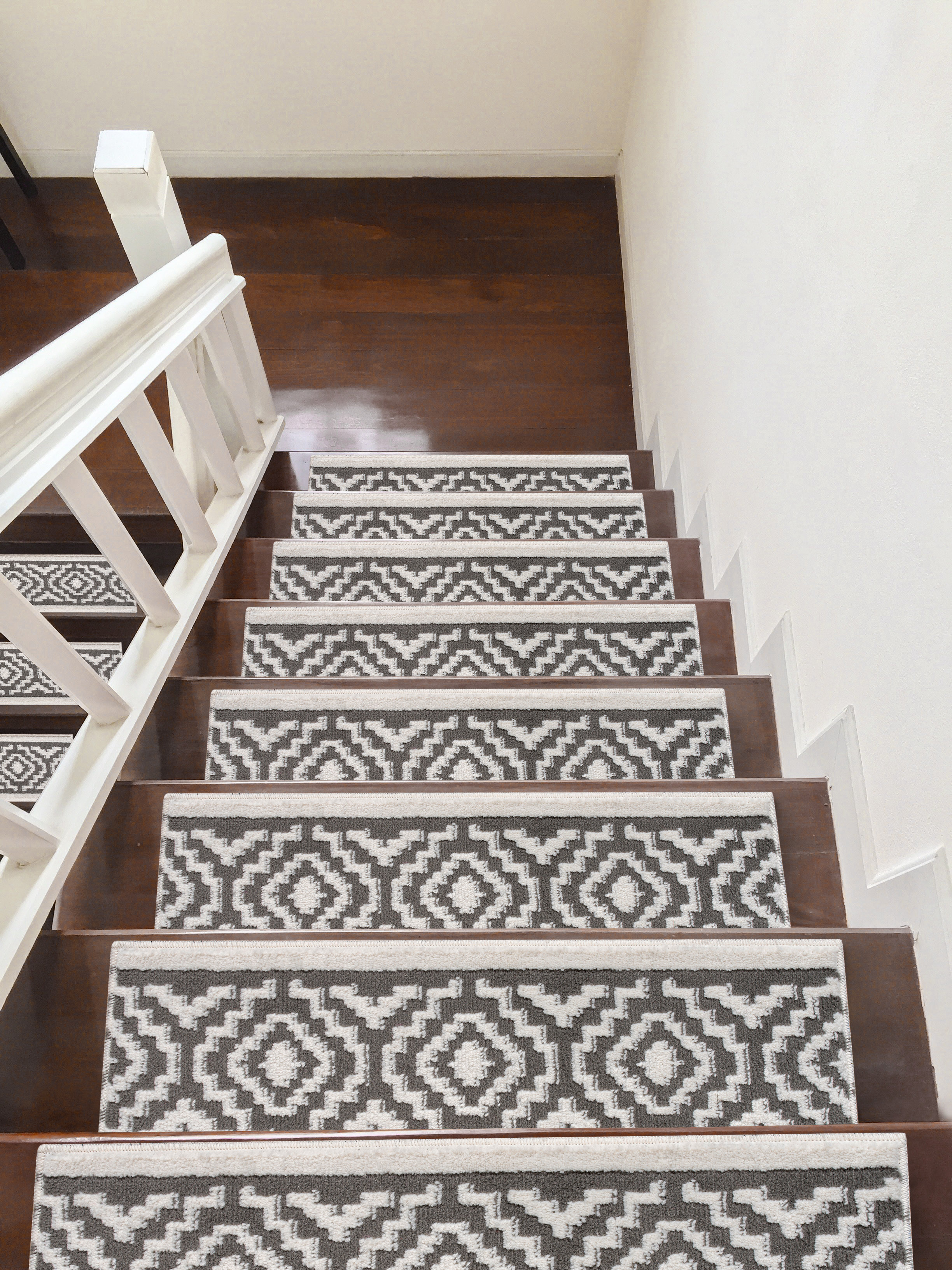 Foundry Select Bevel Stair Treads for Wooden Steps White/Grey Shag ...