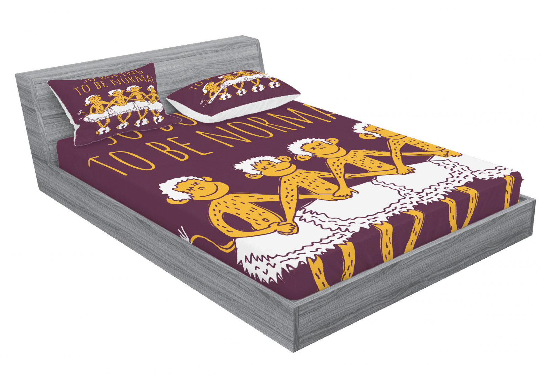 Ambesonne Animal Funny Ballerina Dancing Monkeys with So Boring To Be ...