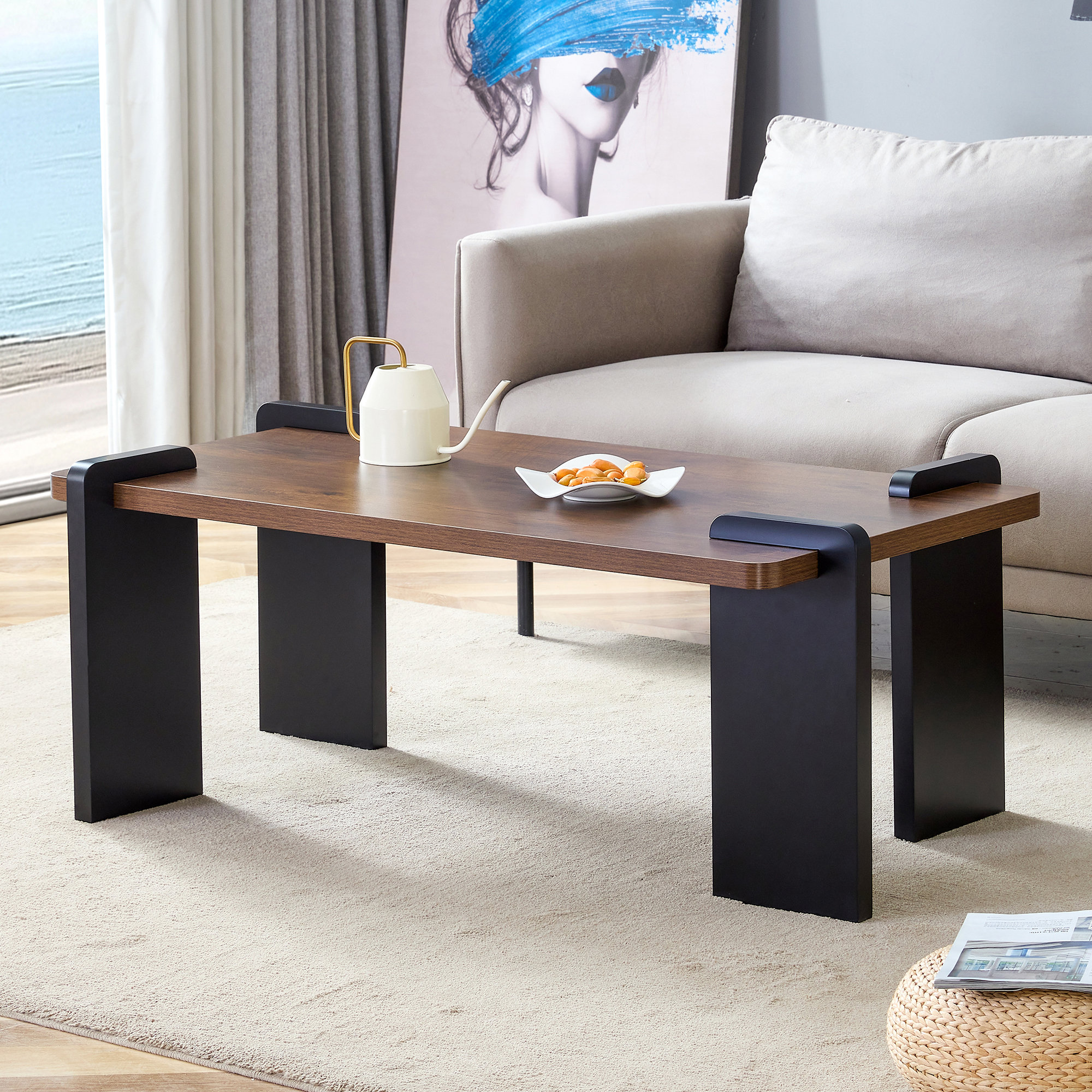 17 Stories Stylish MDF Coffee Table With Unique Structural Design ...