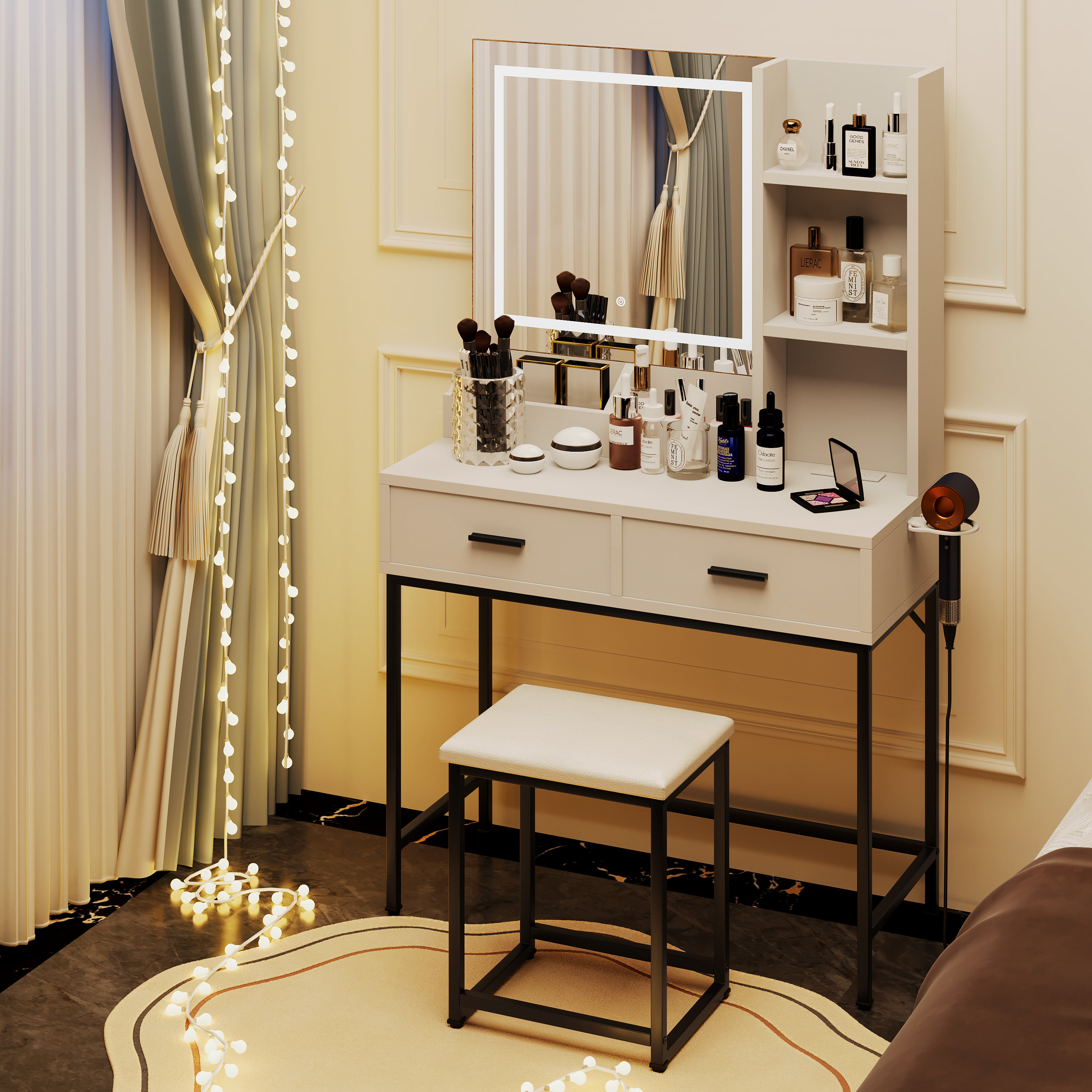 Latitude Run® Makeup Vanity Set | Wayfair