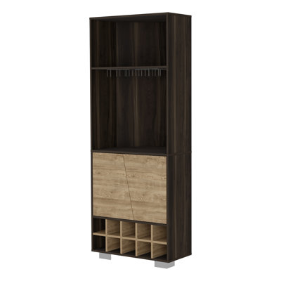 corner bar unit oak