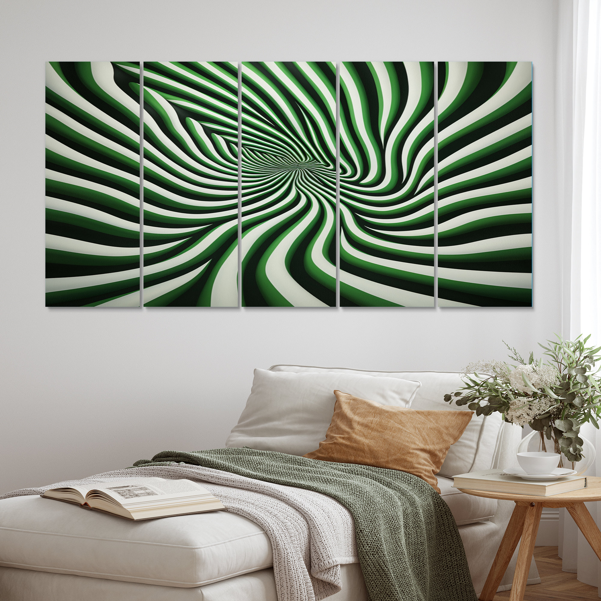 Wrought Studio™ Green Op Art Delirum - Modern Canvas Art Print - 5 ...