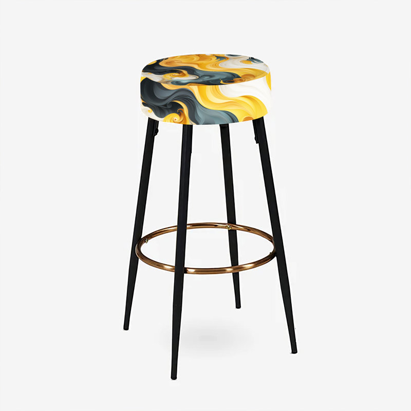 Design Art Yellow And Black Midcentury Waves Fusion - Abstract Bar ...