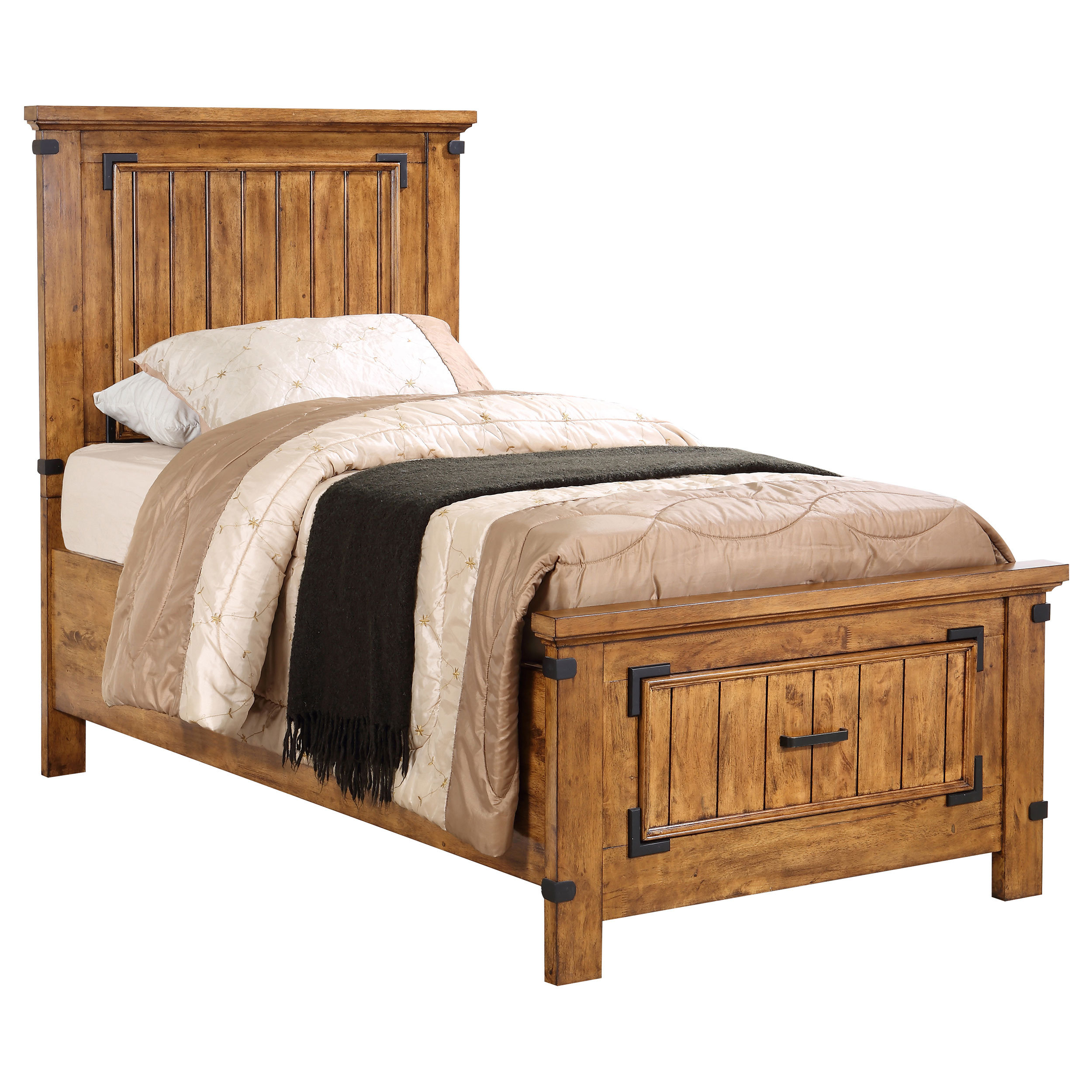 Kirby Kha Brenner Wood Storage Panel Bed Rustic Honey | Wayfair