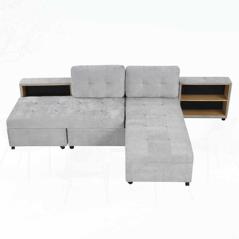 Latitude Run® Modular Sofa Free-combined Sofa with Two Storage Racks ...