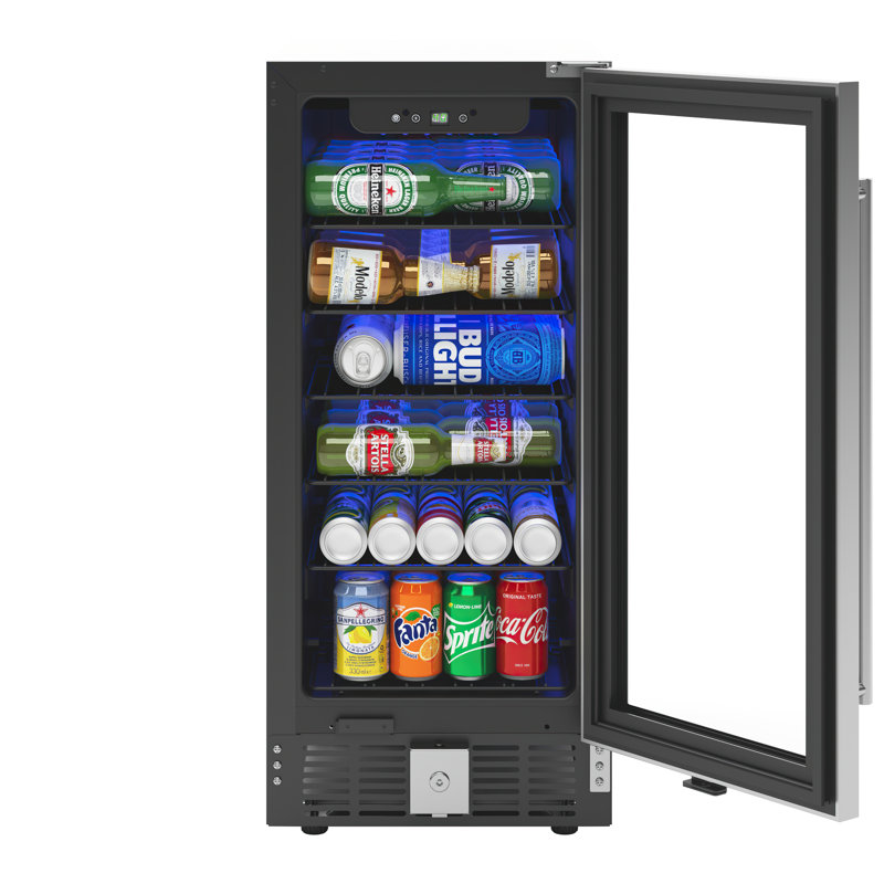 KoolMore 3 Cu. Ft. Mini Fridge With Glass Door In Black Without Freezer ...