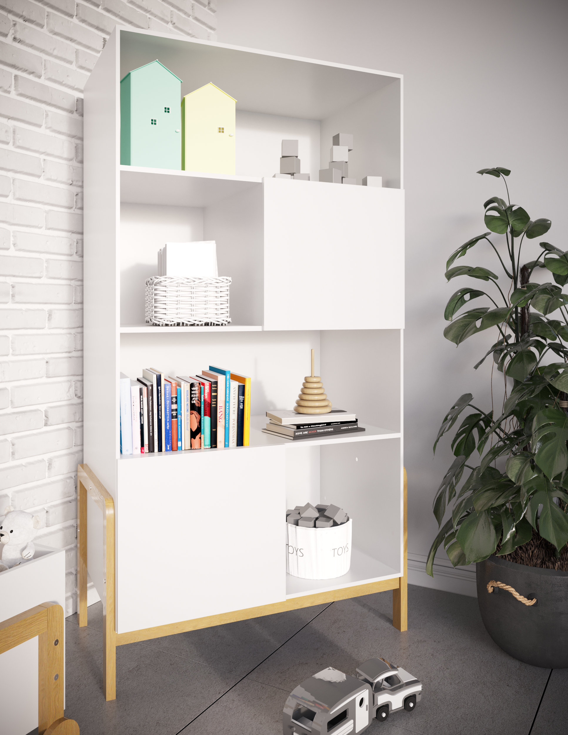 Hashtag Home Camdyn 90Cm Cube Unit in White/Brown | Wayfair.ie