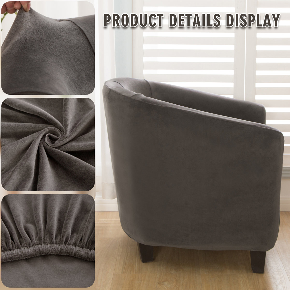 Ebern Designs Devrick Velvet Café Chair Slipcovers With Box Cushion ...
