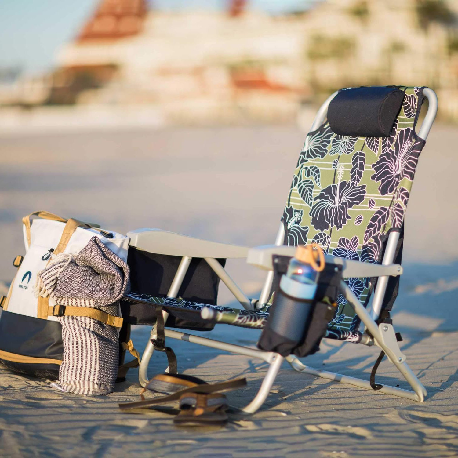 Arlmont & Co. Outdoors Backpack Beach Chairs with Adjustable Padded ...