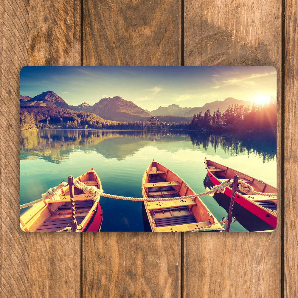 Begin Edition International Inc. Boats on Lake Rectangular Placemat ...