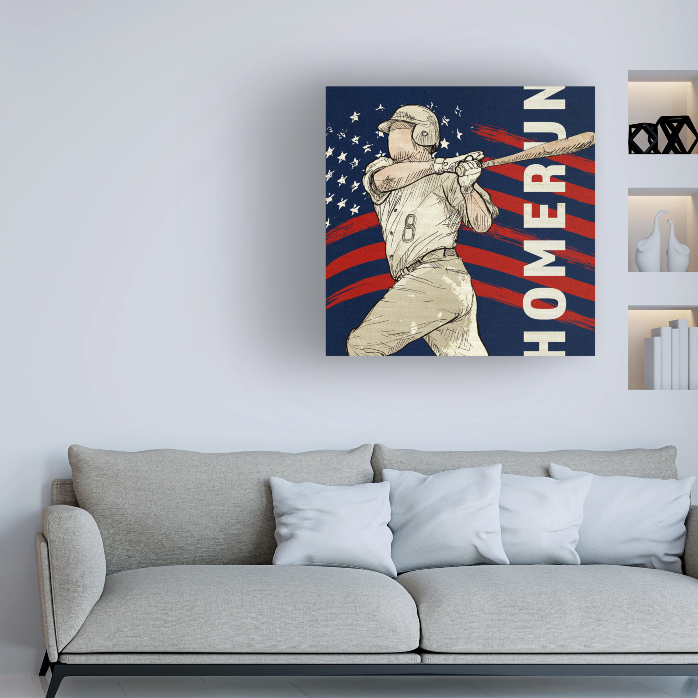 Trinx Vintage Baseball Sign by LightBoxJournal - Wrapped Canvas Graphic ...