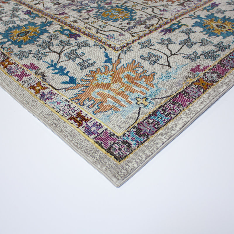 Bungalow Rose Isabella Radnar Moroccan Floral Border Ivory Multi ...