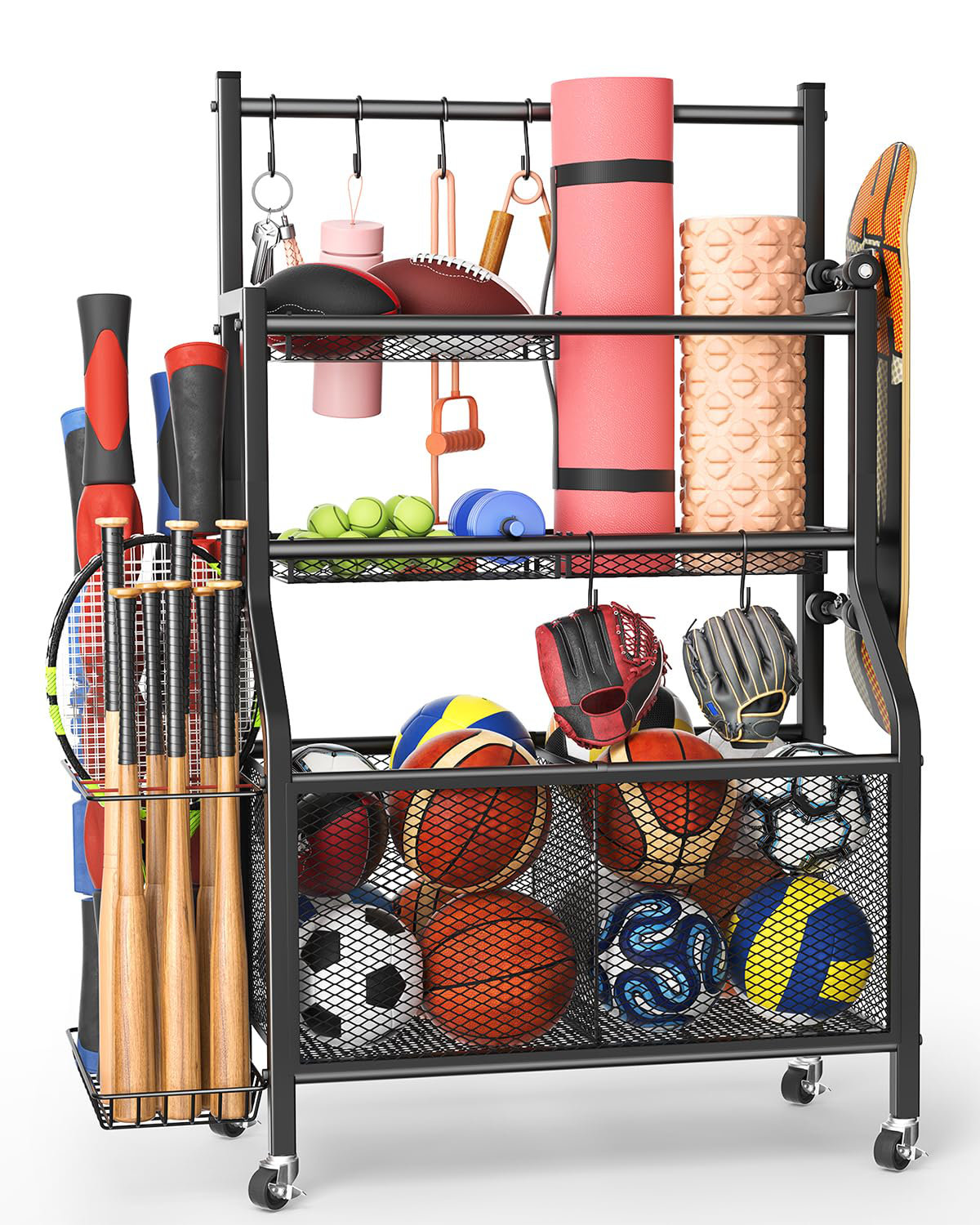 Rebrilliant Sports Equipment Organizer With Customizable Mesh Bins, 4 ...