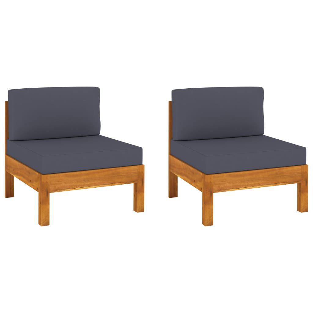 Millwood Pines Middle Sofas with Cushions Solid Acacia Wood | Wayfair