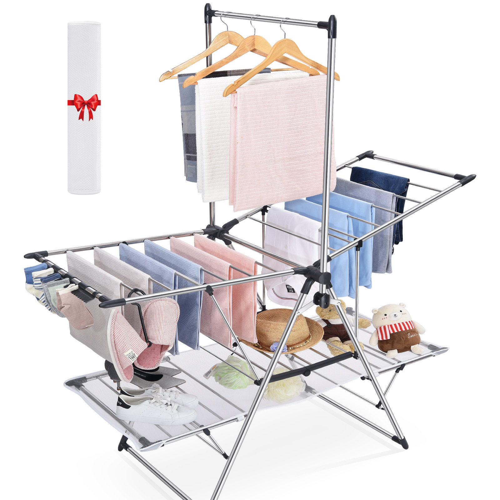 Rebrilliant Stainless Steel Foldable Freestanding Drying Rack,Laundry ...