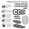 Tower Freedom T800200 13 Piece Cookware Set with Ceramic Coating ...