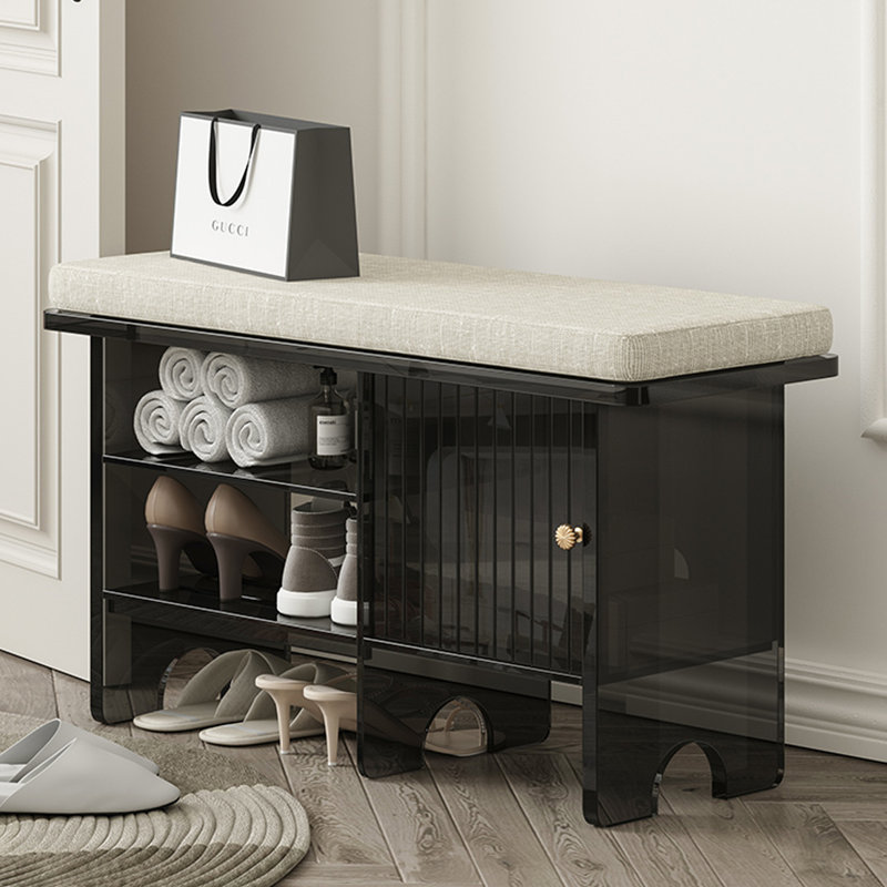 DICIXA Acrylic Shoe Changing Stool 4 Pair Shoe Storage Bench | Wayfair