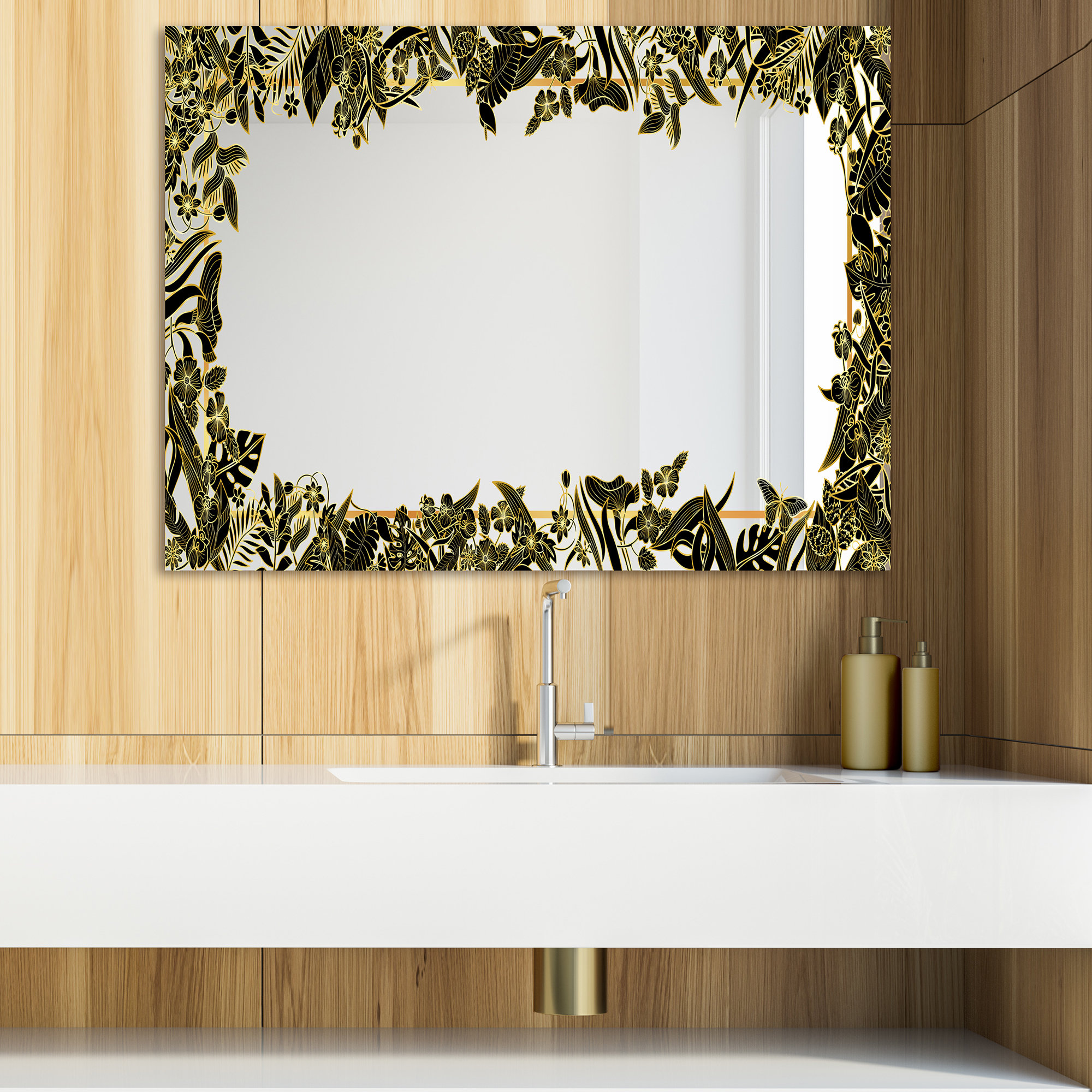 East Urban Home Capital Botanical Bliss Coastal Vanity Mirror | Wayfair