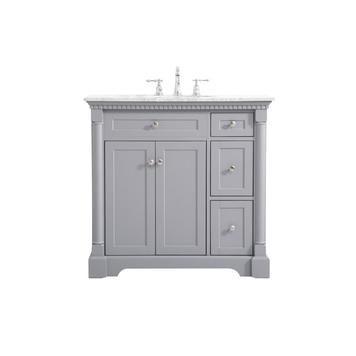Red Barrel Studio® 36'' Single Bathroom Vanity with Marble Top ...