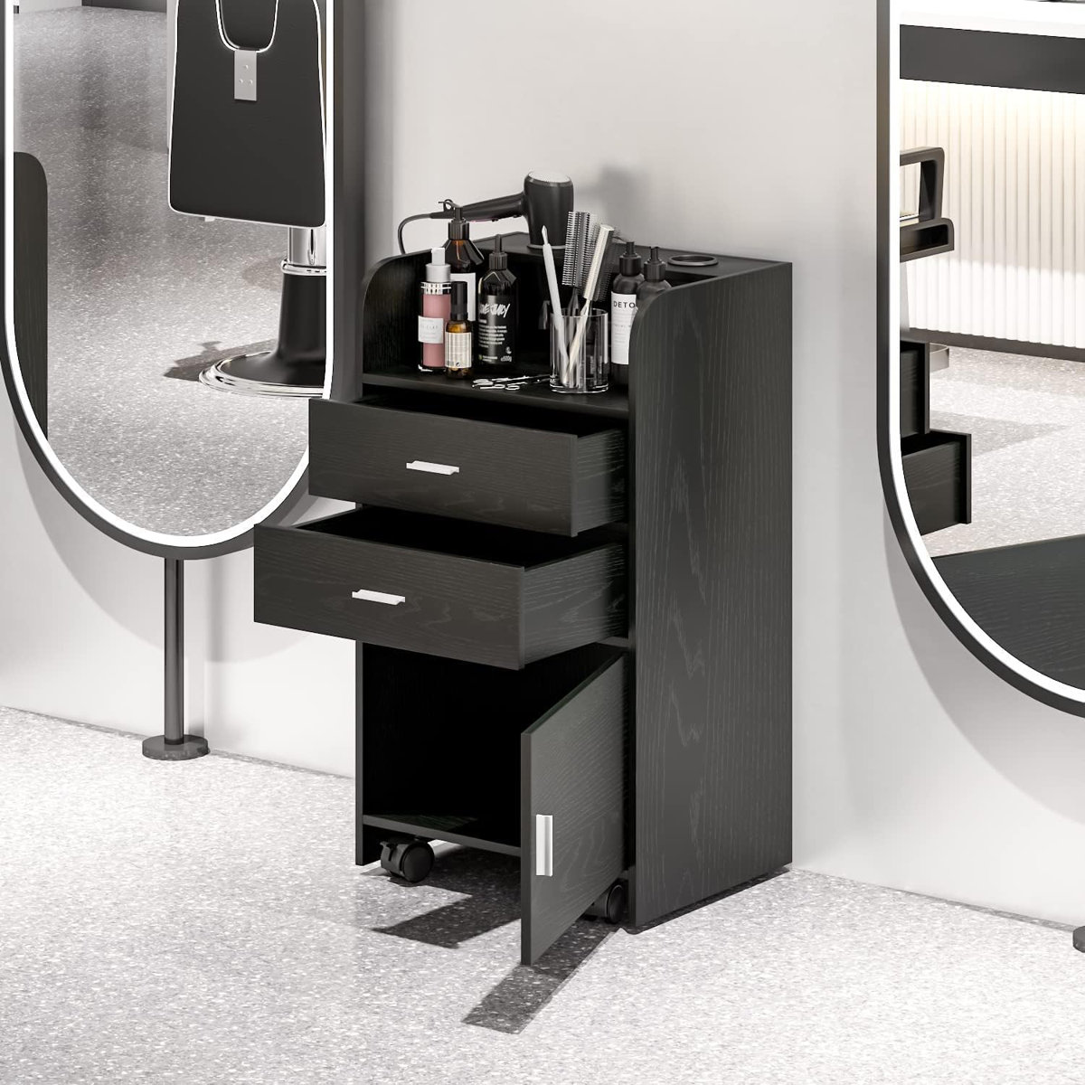 Hokku Designs Salon Station for Hair Stylist,Salon Station Storage ...