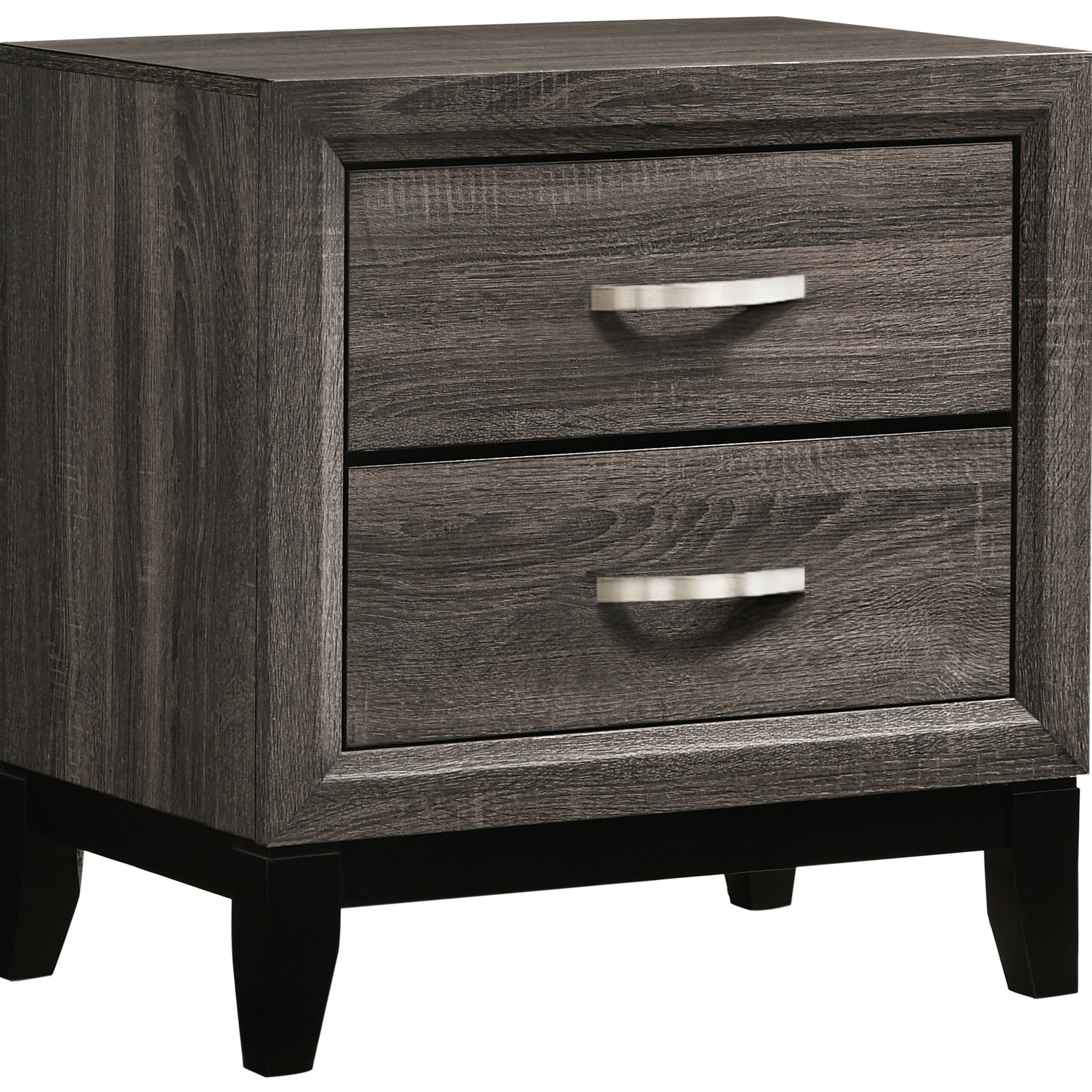 Latitude Run® 2 - Drawer Nightstand In Grey Oak For Bedroom Use, Blend ...