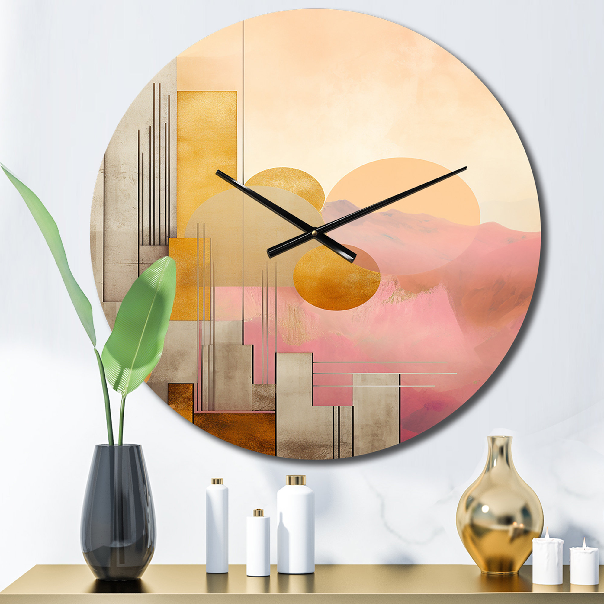 East Urban Home Art Nouveau Vintage City of Gold III - Modern Geometric ...