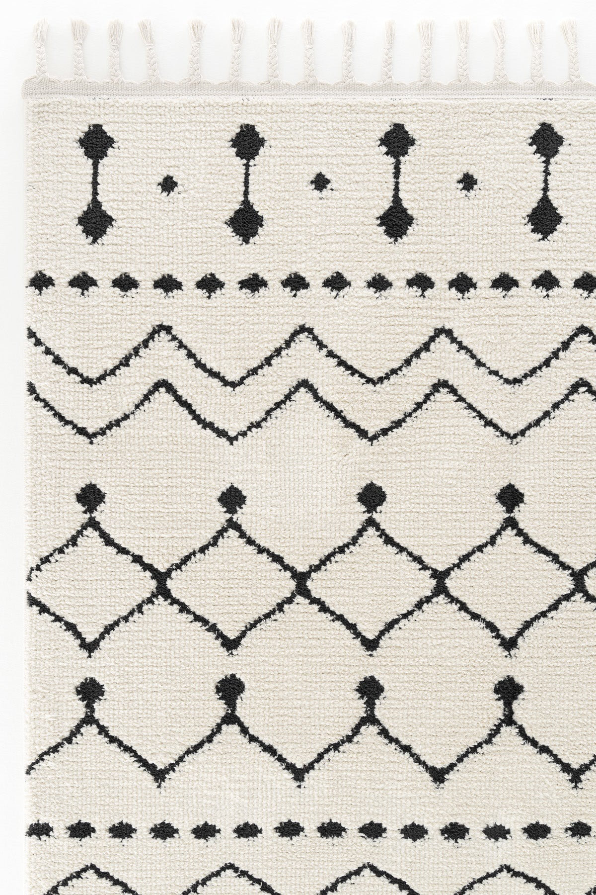 Foundry Select Milan Cream Black Soft Textured Scandinavian Rug | Wayfair