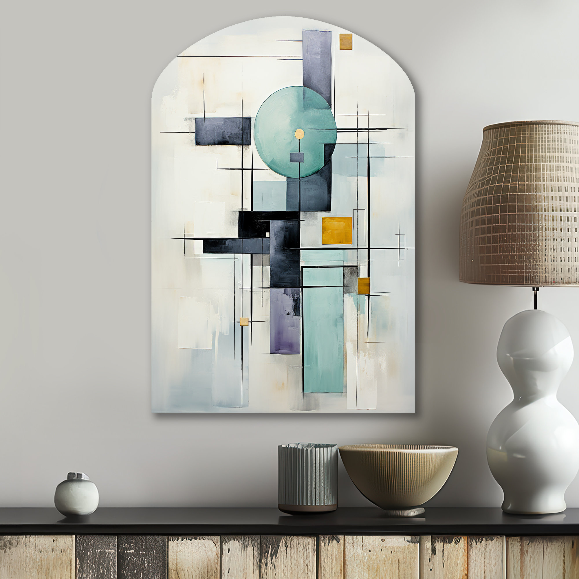 Design Art White Blue Suprematism Harmonious Convergence II - Abstract ...