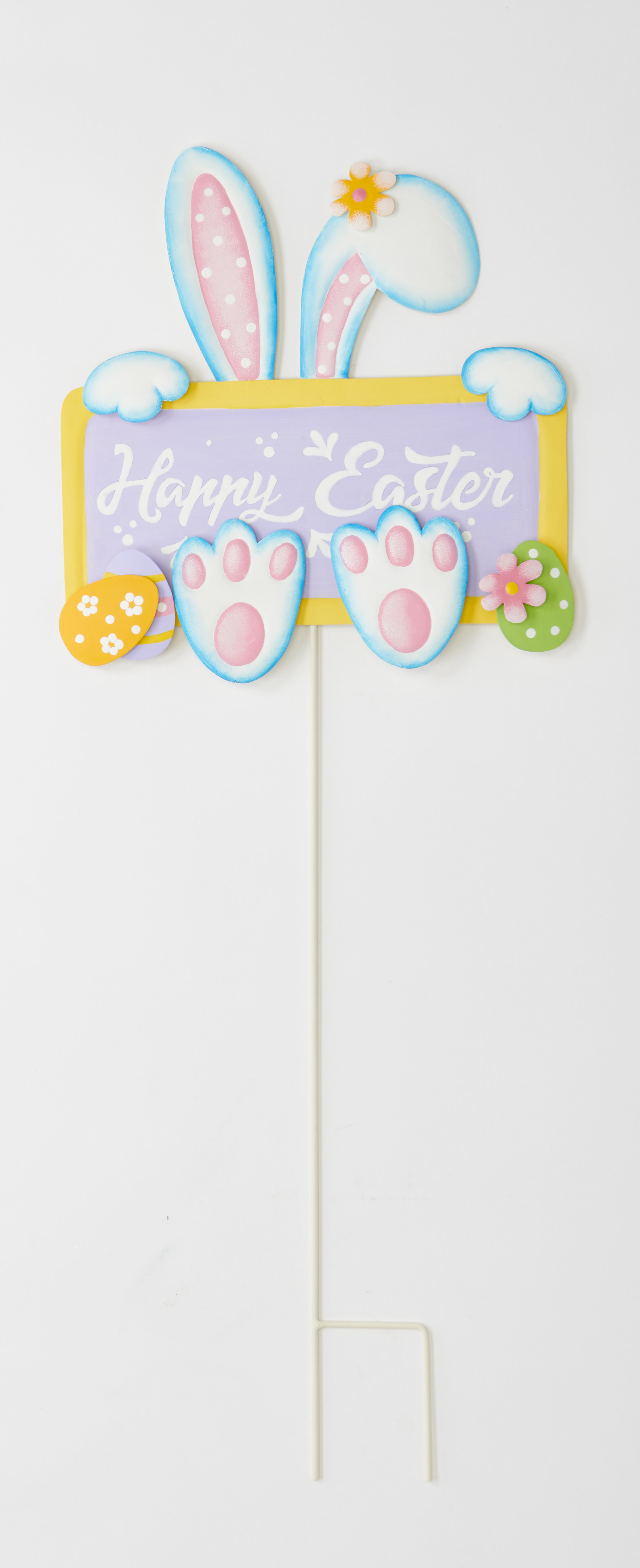 The Holiday Aisle® 35" Happy Easter Bunny Sign Garden Stake | Wayfair