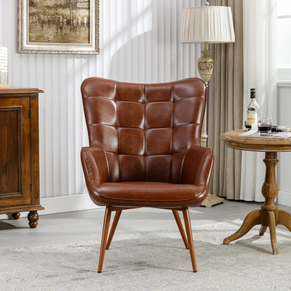 17 Stories Marretta Faux Leather Wingback Chair - Wayfair Canada