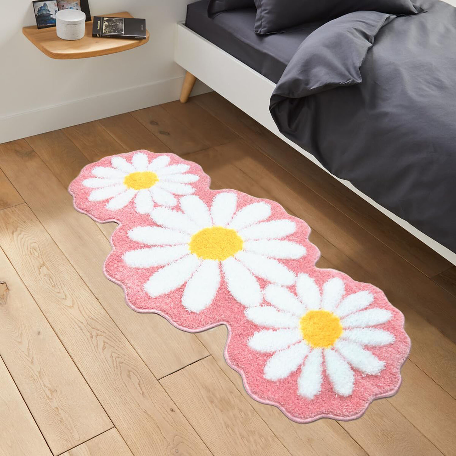 Gracie Oaks Bathroom Rug, Bedroom Area Rug Runner, Daisy Bathroom Mat ...
