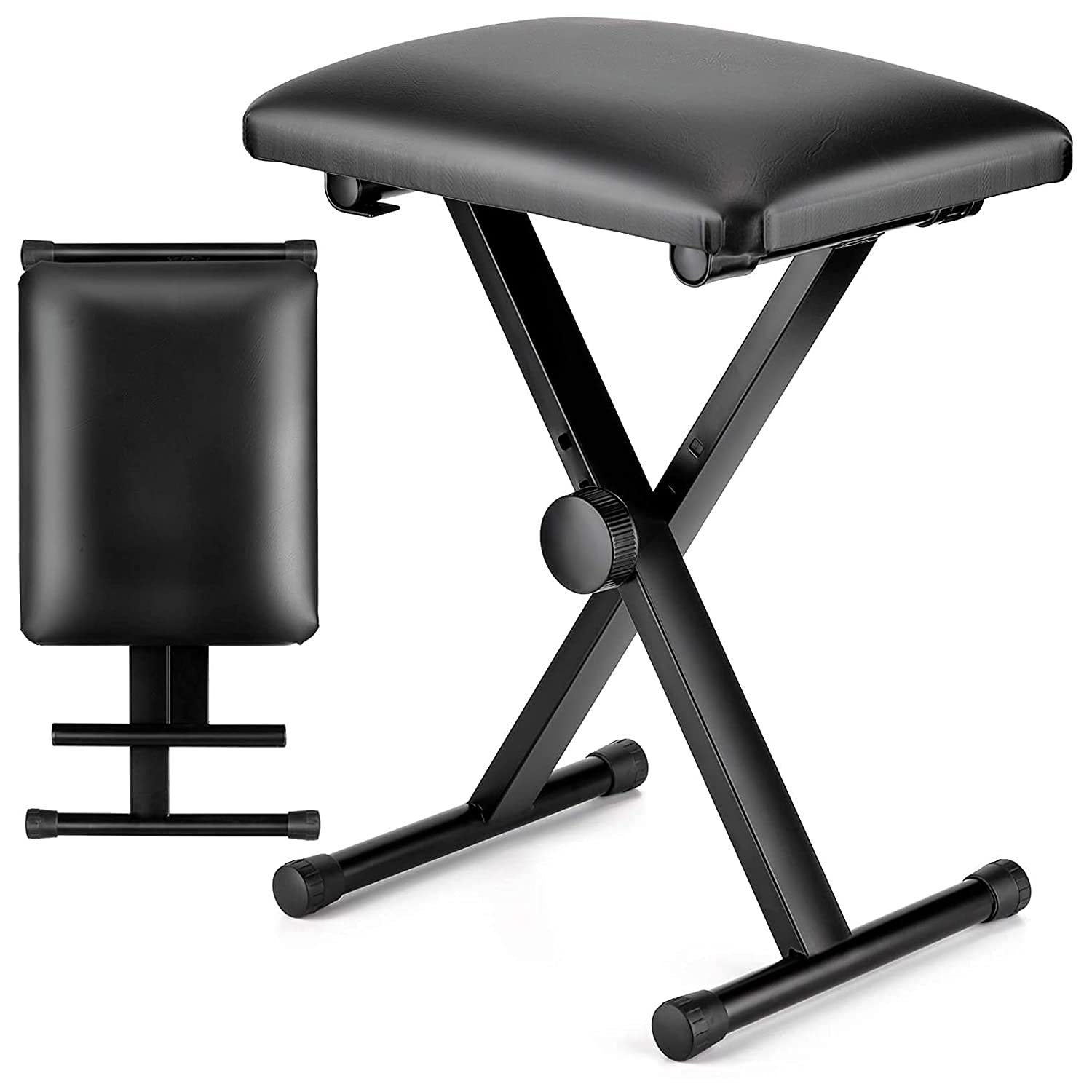 Ebern Designs 5 Core Keyboard Bench X Style Piano Stool Thick Padded 12 ...