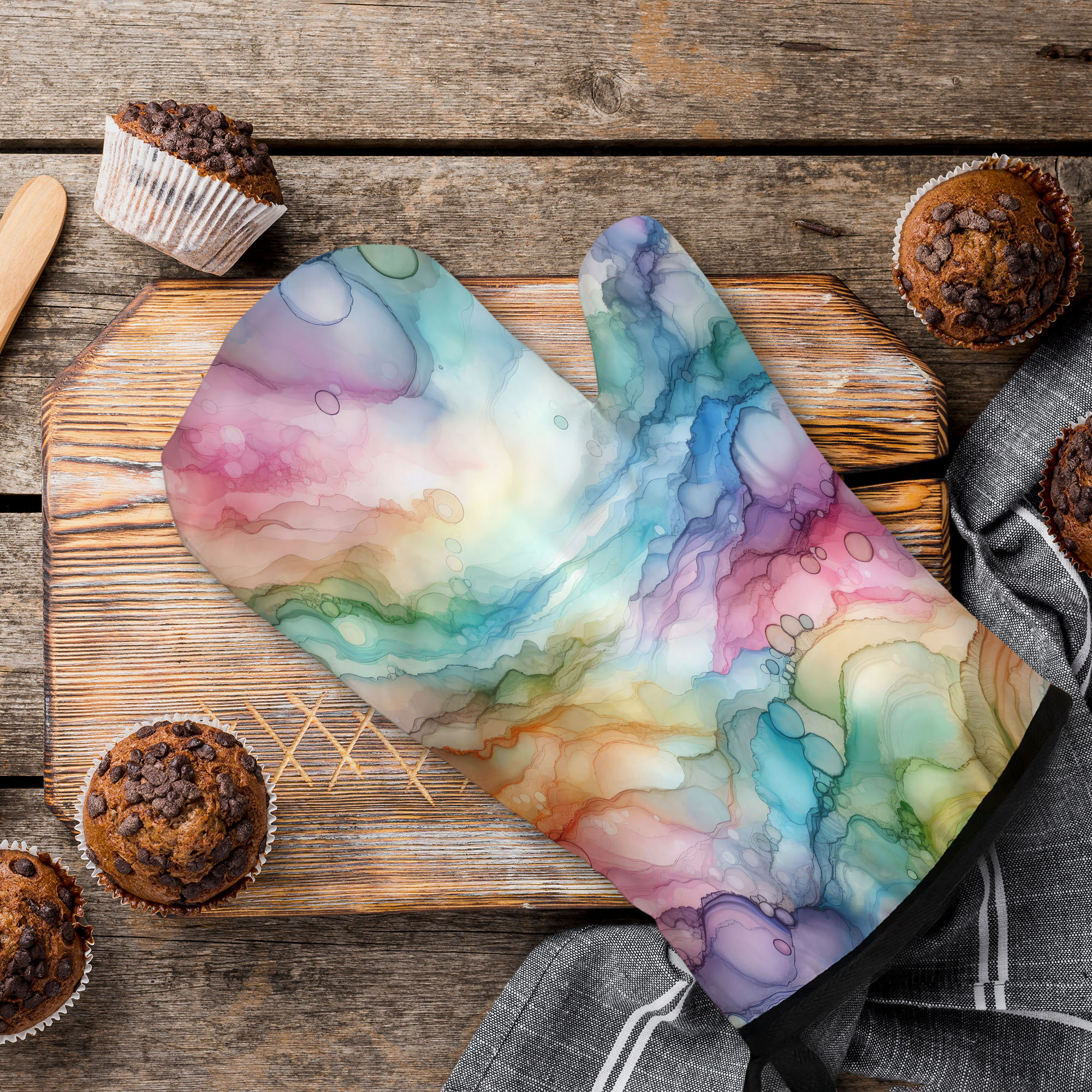 MentionedYou Pastel Spectrum Bliss Oven Mitt Cotton Twill | Wayfair