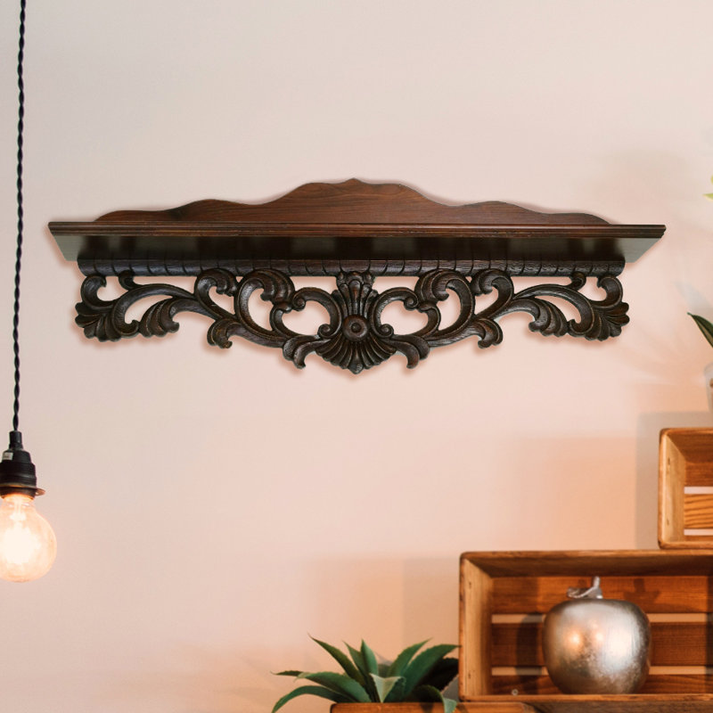 Astoria Grand Arris 29" Wide Pine Solid Wood Floating Shelf & Reviews ...