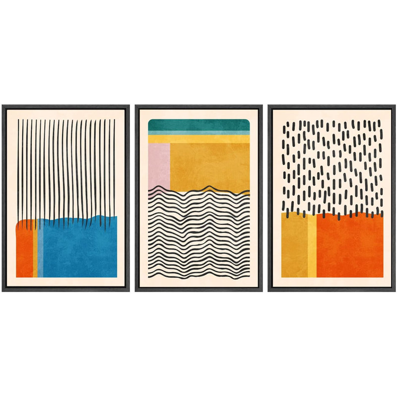 IDEA4WALL Abstract Vibrant Color Blocks Mid-Century Vibrant Color Block ...