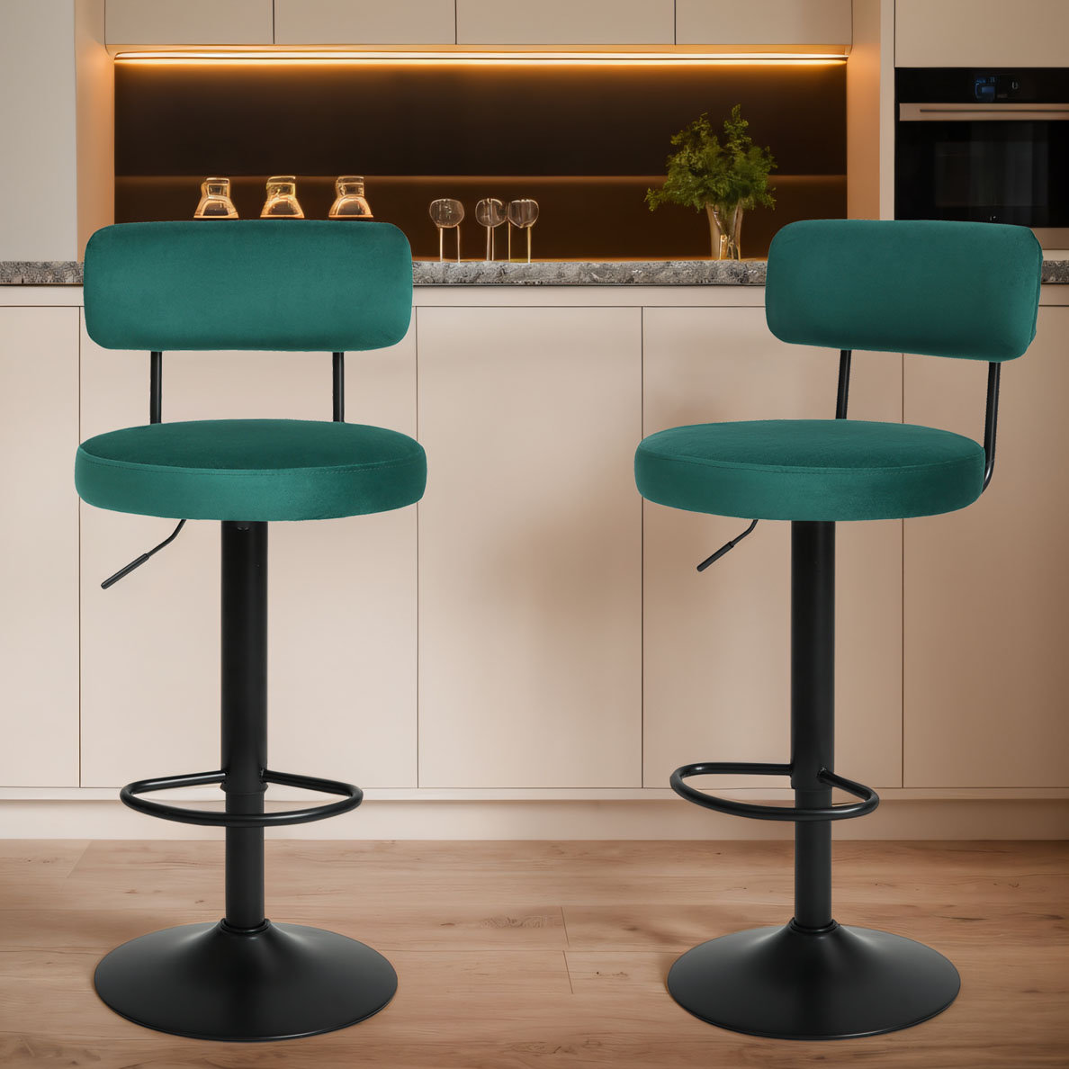 George Oliver Gannaway Modern Bar Stools Set | Wayfair