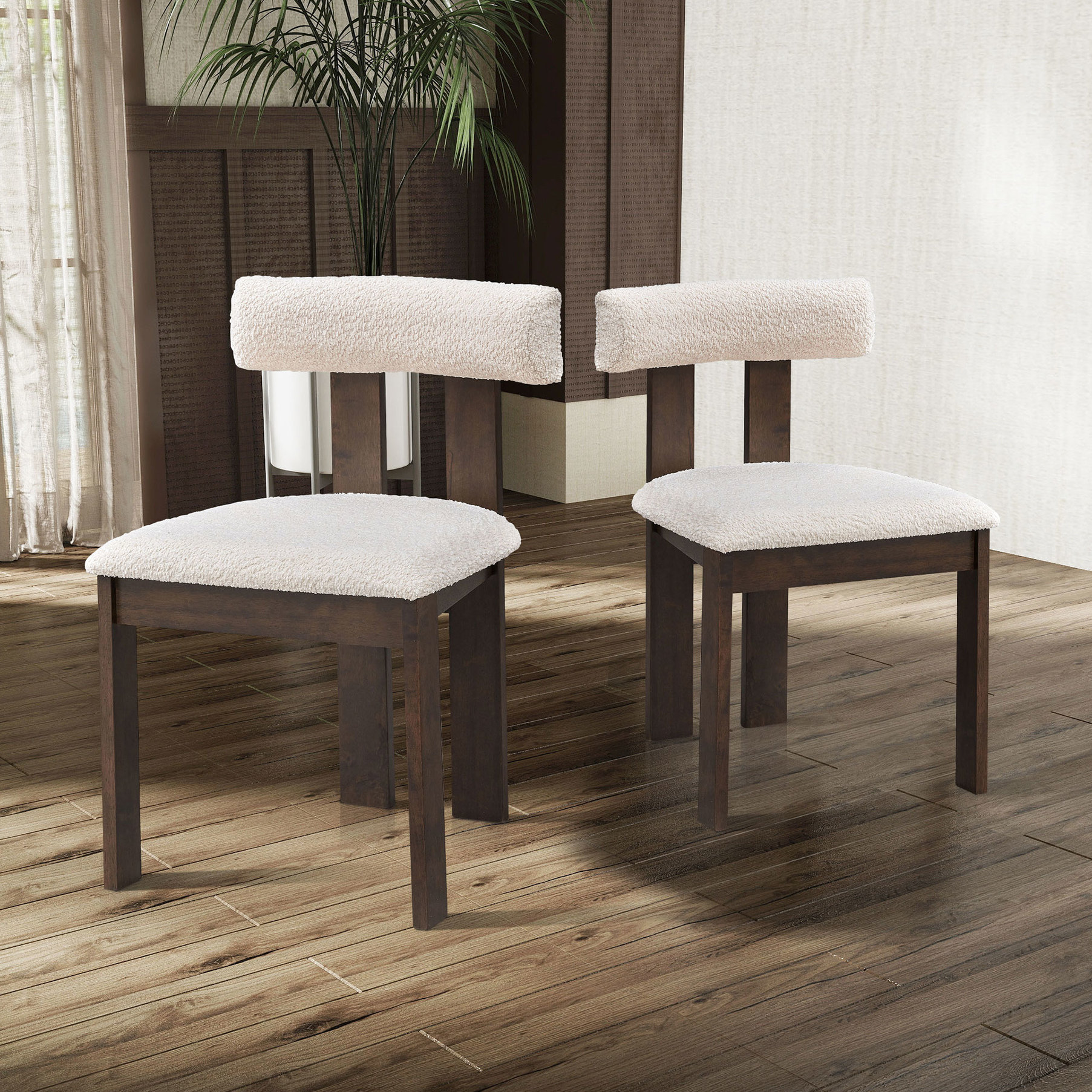 Hokku Designs Wooden Dining Chairs With Ergonomic Design - Boucle ...
