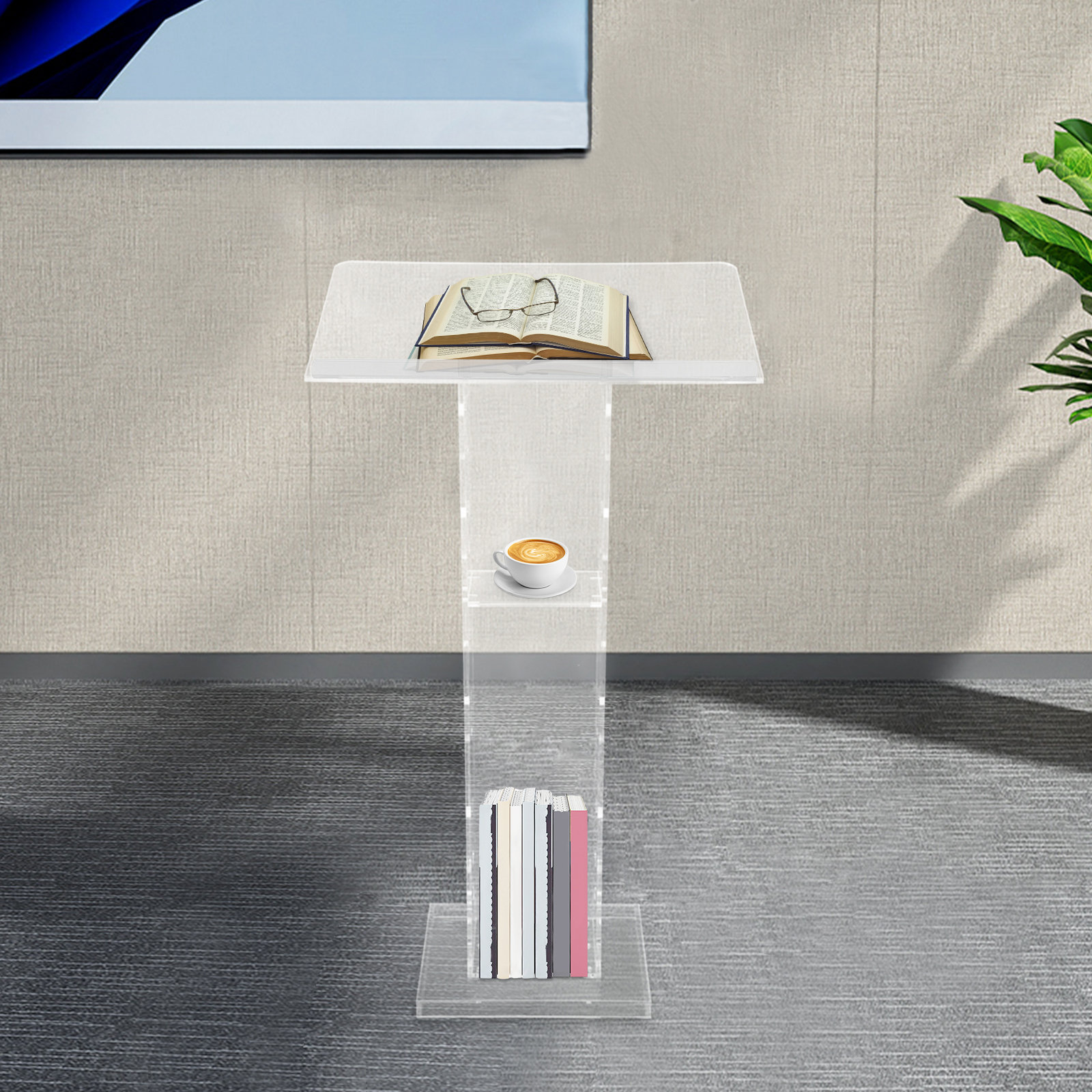 JOYDING Clear Acrylic Podium Podium Conference Pulpit Podium | Wayfair