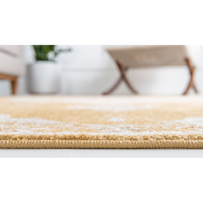 Bungalow Rose Whitwell Performance Gold Rug & Reviews | Wayfair