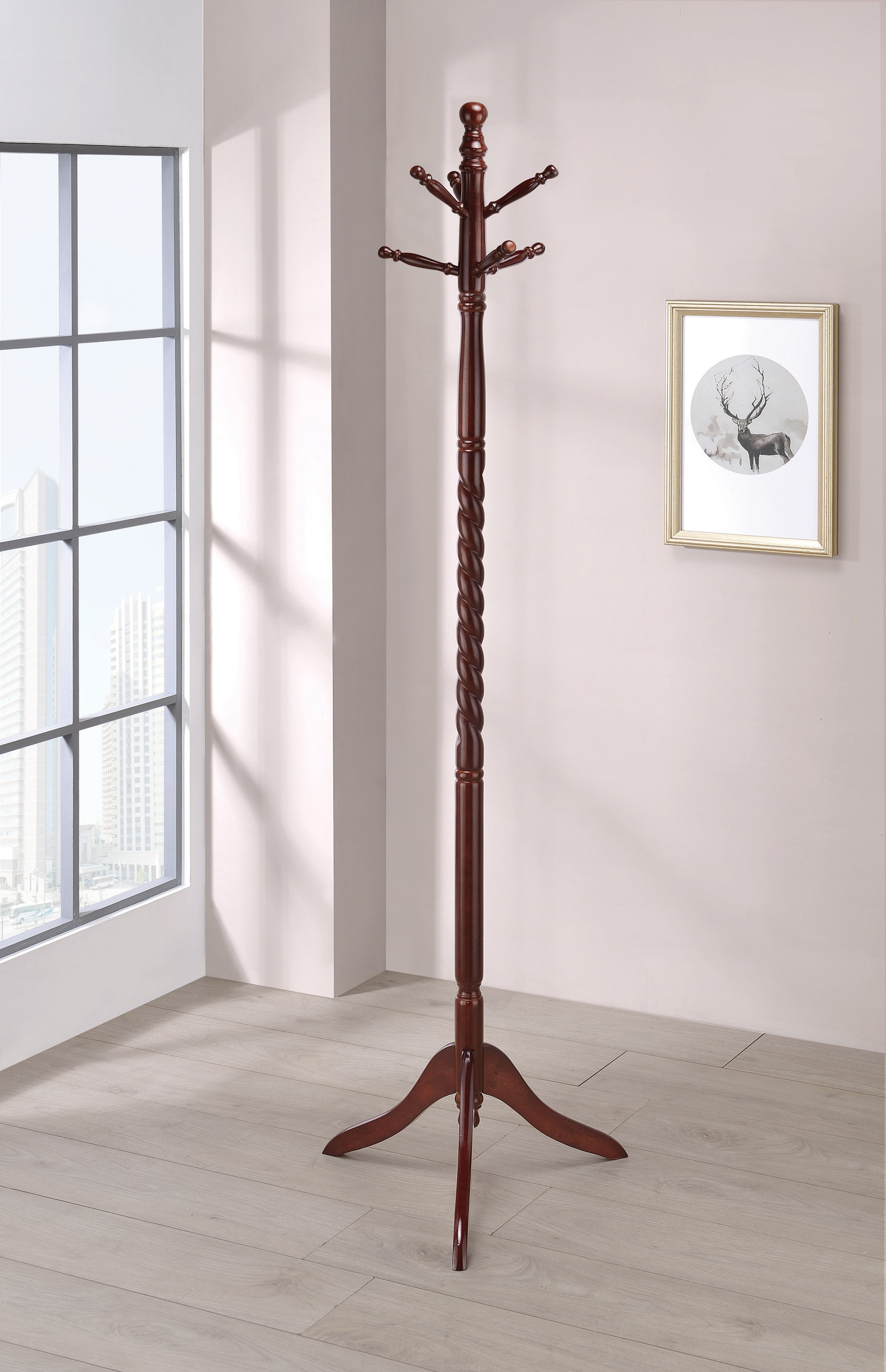 Canora Grey Pelham Solid Wood 6 - Hook Freestanding Coat Rack & Reviews ...