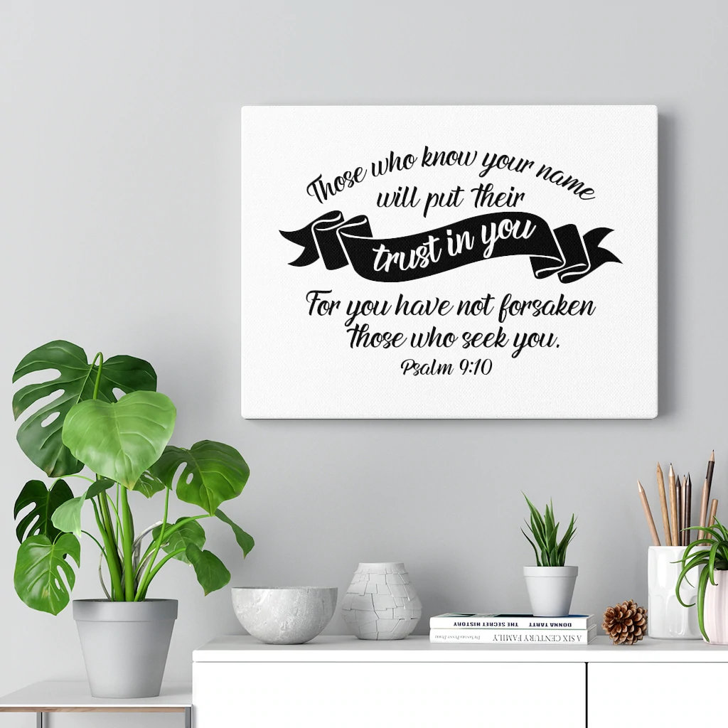 Trinx Trust In You Psalm 9:10 Christian Wall Art Bible Verse Print ...