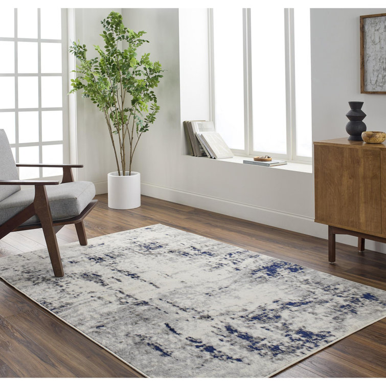 Trent Austin Design® Ceslie Gray/Dark Blue Area Rug & Reviews | Wayfair