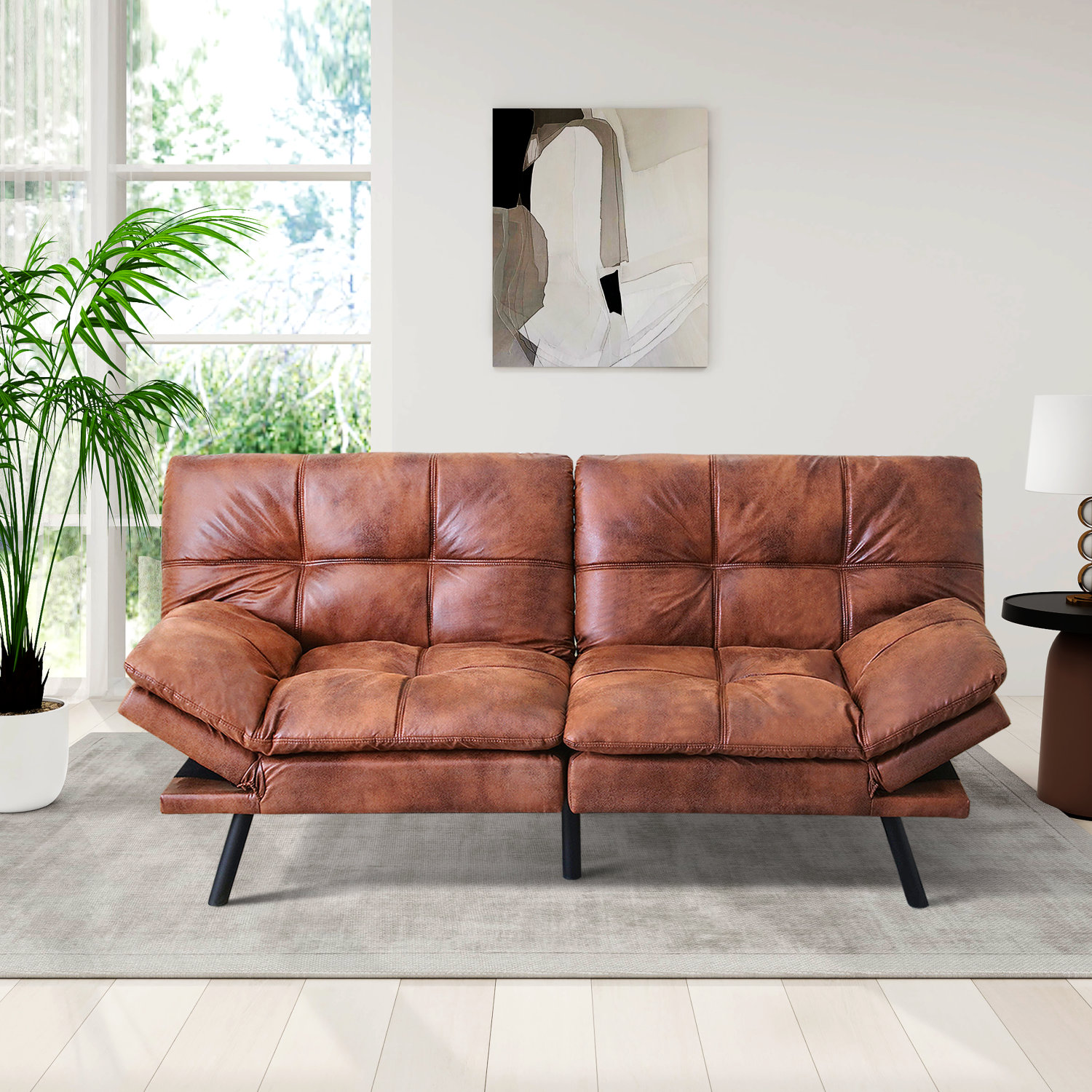 George Oliver Oppelo 71'' Upholstered Convertible Sofa, Twin Sleeper ...